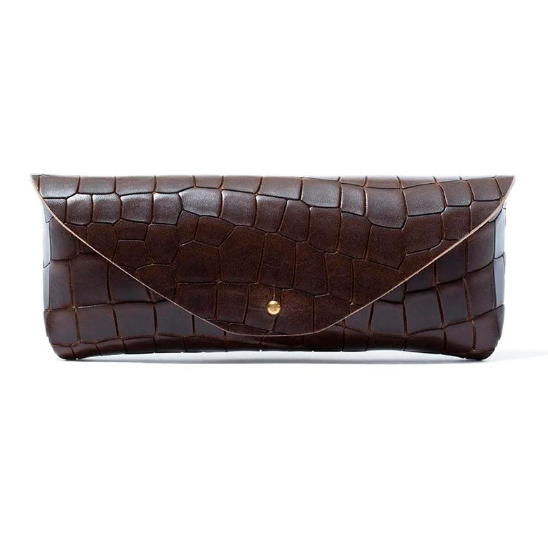 Lucas de Staël - Leather Case (Croco Chocolat) – Hicks Brunson Eyewear